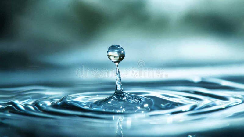 Water Droplet Splash Captured in Motion with Ripples Stock Image ...