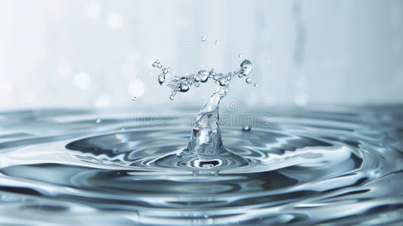 Water Droplet Splash Creating Ripple Effect Stock Photo - Image of wave ...