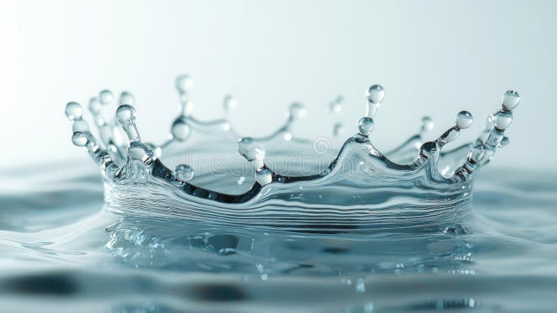 Water Droplet Splash Crown Abstract Blue Texture Stock Illustration ...