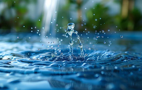 Water Droplet Splashing into Pool Stock Photo - Image of environment ...