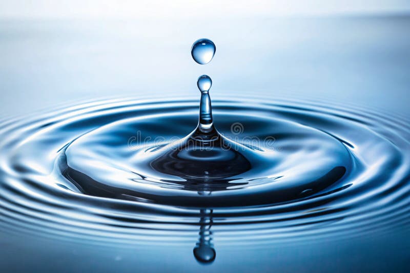 A Water Droplet Suspended Above the Water Surface, Capturing the ...