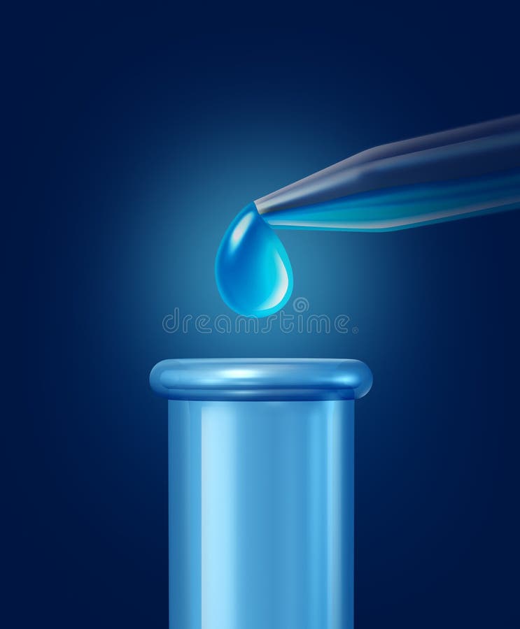 Water Droplet and Test Tubes Stock Illustration - Illustration of ...