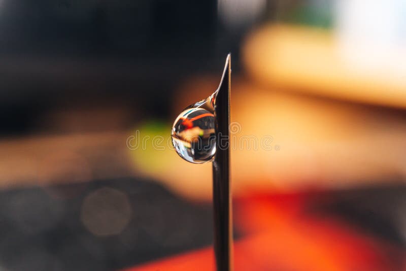 Water Droplet on the Top of the Needle Stock Image - Image of arrow ...