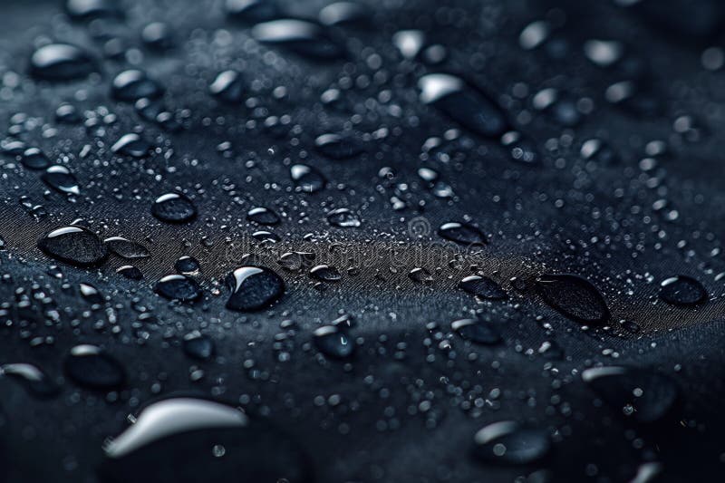 Water Droplets on Black Fabric Surface Create Intricate Texture and ...