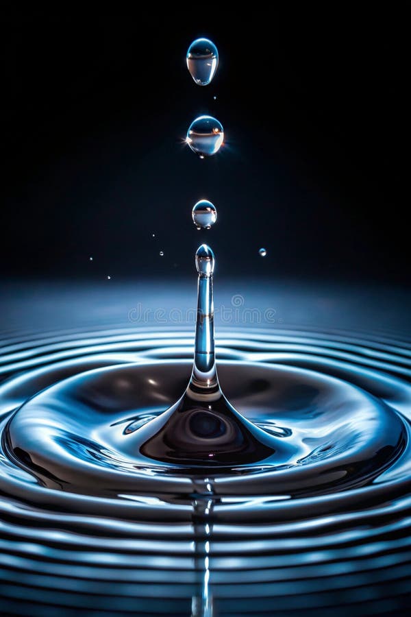 Water Droplets on Black Surface for Clean, Elegant Background Stock ...