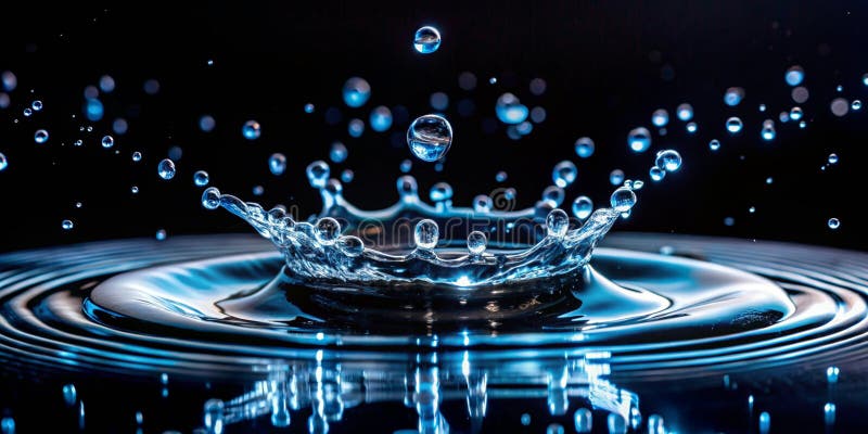 Water Droplets on Black Surface for Clean, Elegant Background Stock ...