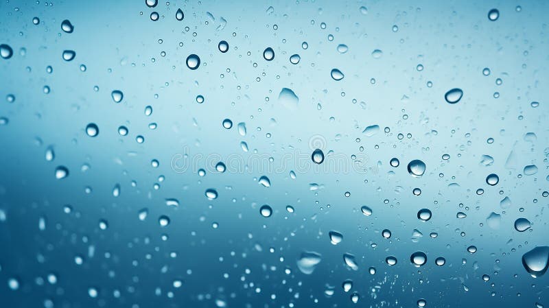 Water Droplets on Blue Background. Generative AI Stock Illustration ...