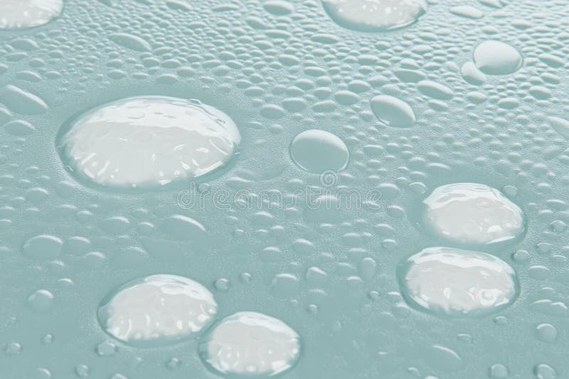 Water Droplets on Blue Surface Create Calm, Refreshing and Purity Theme ...