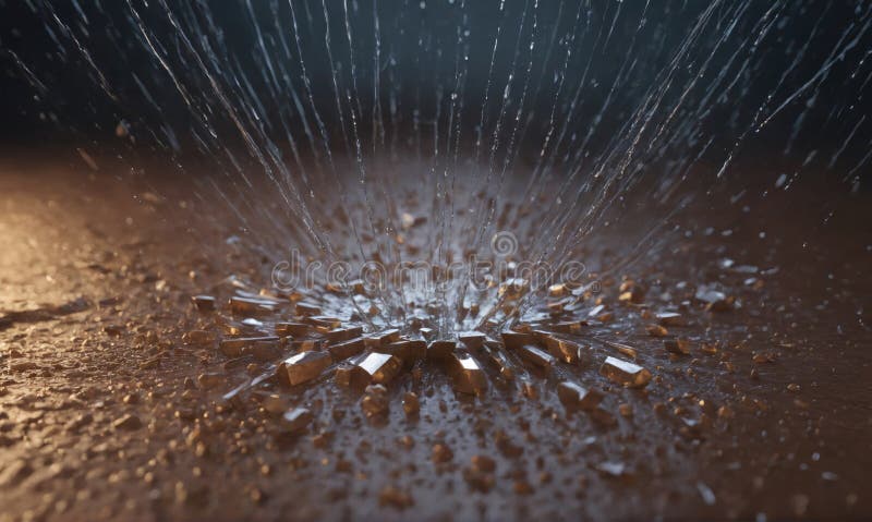 Water Droplets Burst upon Impact on Metallic Surface at Brightly Lit ...