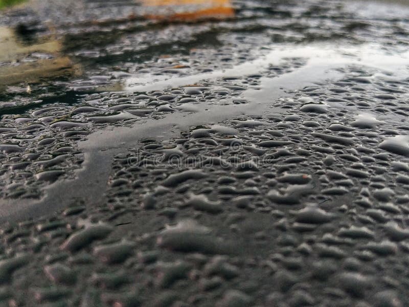 Water Droplets on a Car after Rain, Creating Interesting Patterns and ...