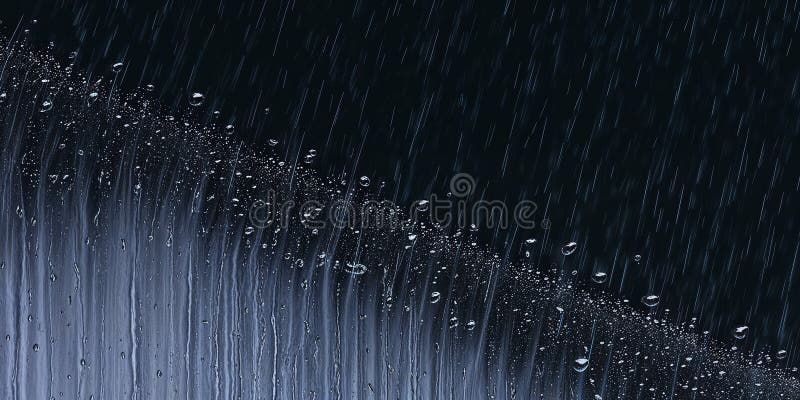 Water Droplets Cascade Down a Surface Glowing with Soft Light at Night ...