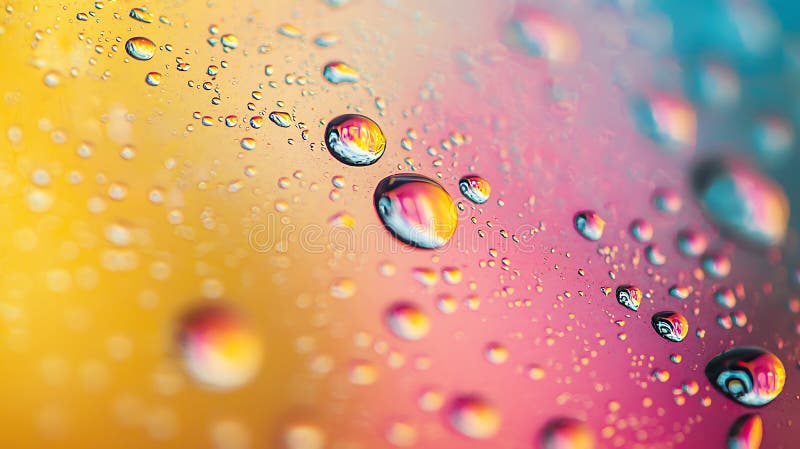 Water Droplets on a Colorful Gradient Background Stock Illustration ...