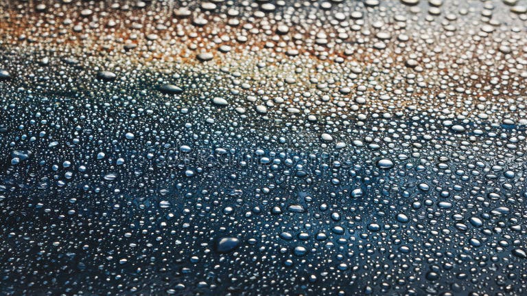 Water Droplets on a Colorful Surface Creating a Textured Pattern ...