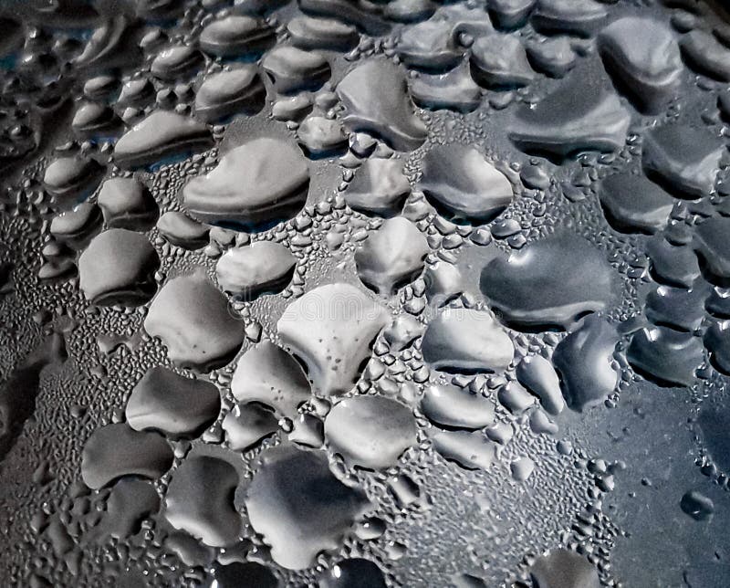 Water Droplets of Condensation on a Glass Surface Stock Image - Image ...