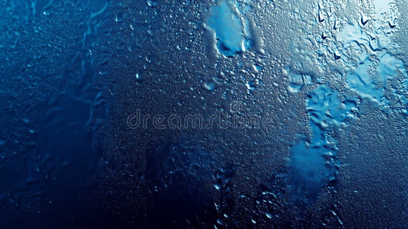 Water Droplets Condensing on a Cold Glass Surface in a Dimly Lit ...
