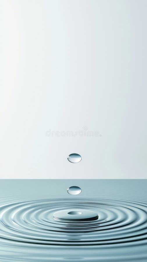 Water Droplets Create Abstract Ripples on Serene Surface, Radiating ...