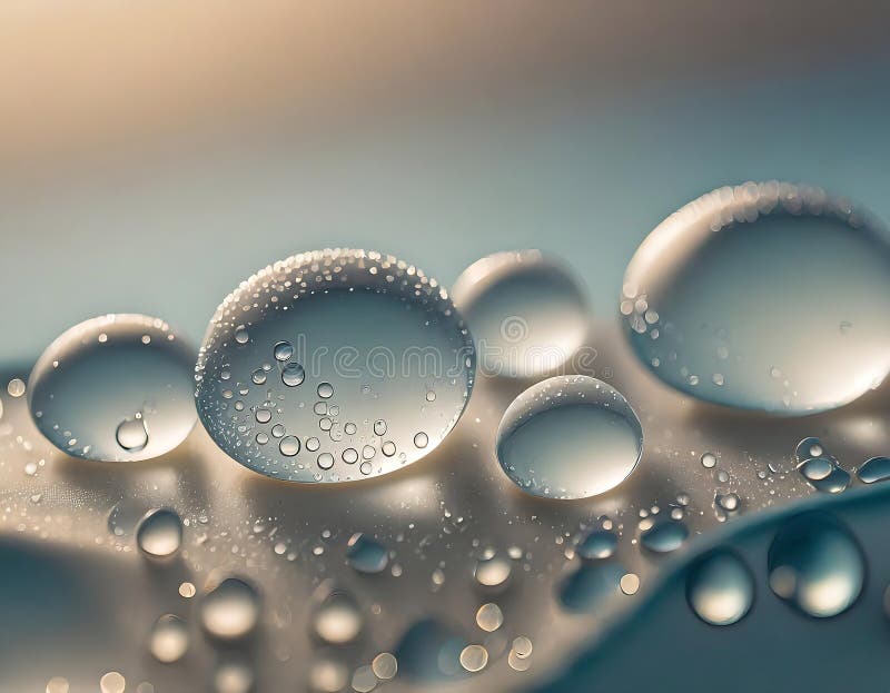 Water Droplets Create a Calm Atmosphere. AI Stock Illustration ...