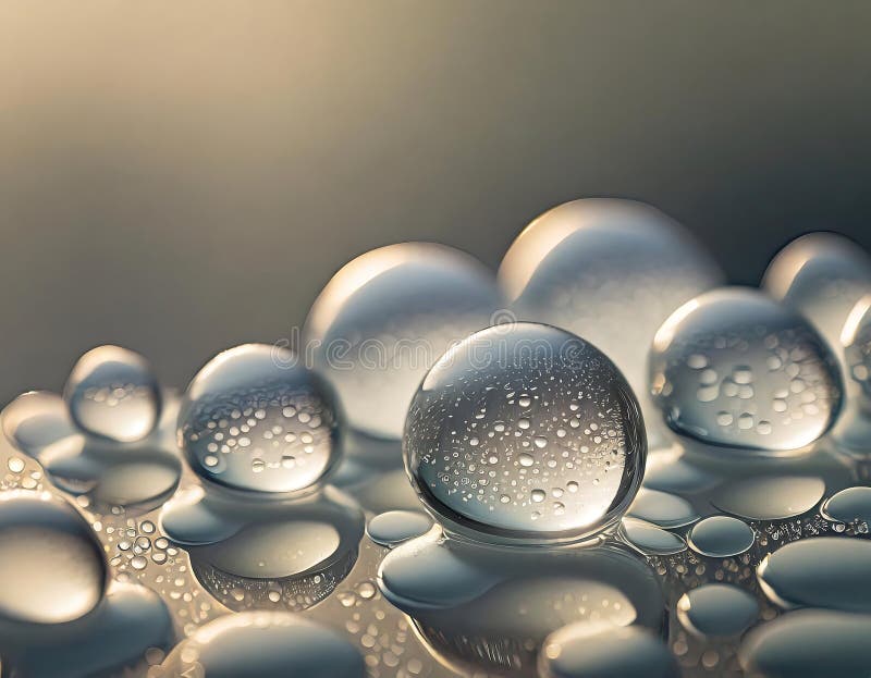 Water Droplets Create a Calm Atmosphere. AI Stock Illustration ...