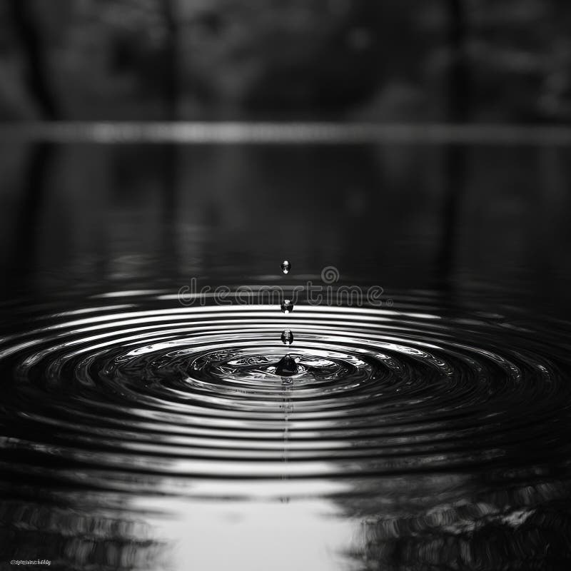Water Droplets Create Intricate Ripples Surface Forming Mesmerizing ...