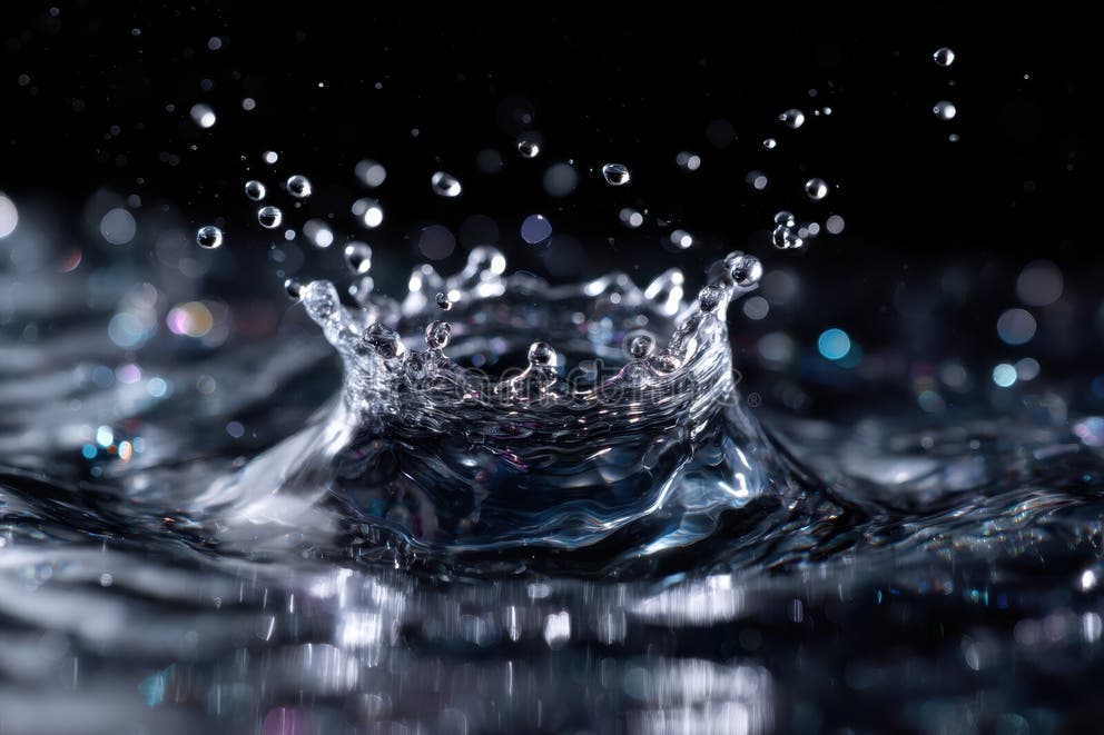 Water Droplets Create Mesmerizing Splash Effects in a Dark Setting at ...