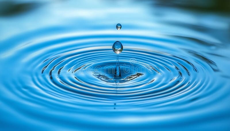 Water Droplets Creating Ripples on the Water S Surface Stock Photo ...