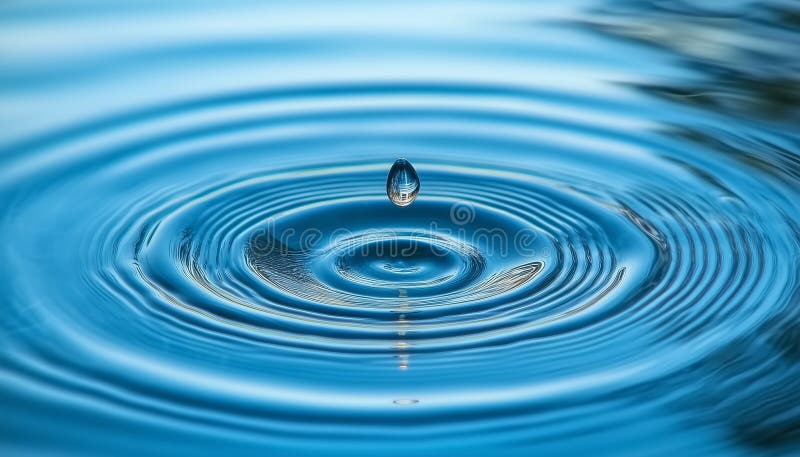 Water Droplets Creating Ripples on the Water S Surface Stock Photo ...