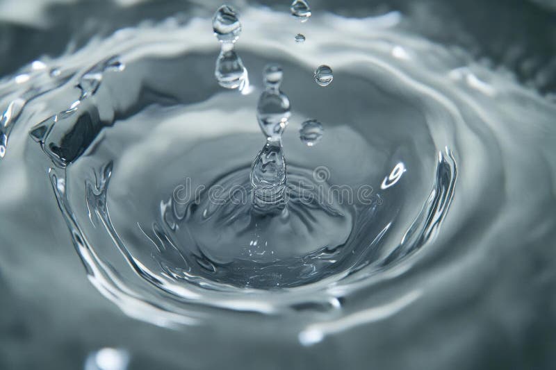 Water Droplets Creating Ripples and Splashes with Purity and Hydration ...