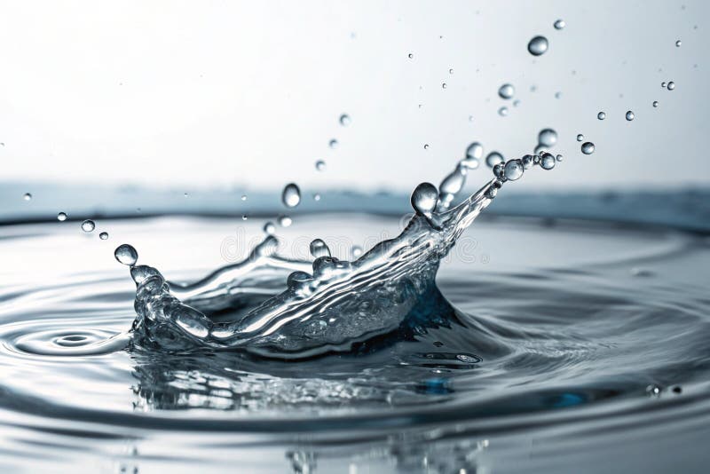 Water Droplets Creating Waves on the Surface Stock Illustration ...