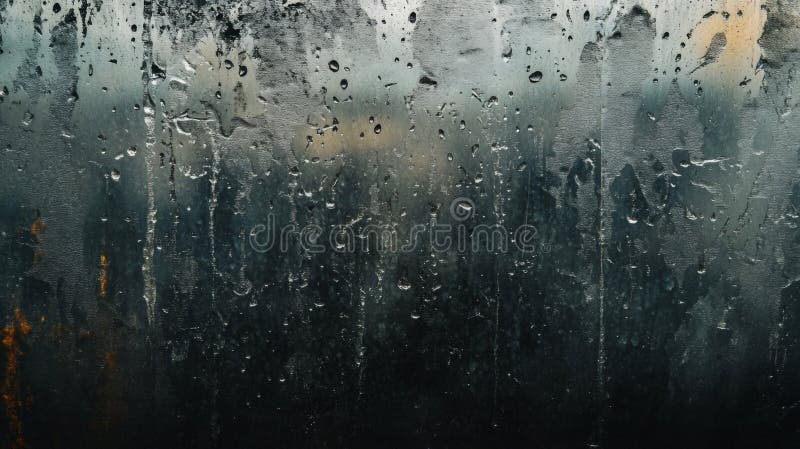Water Droplets on a Dark, Wet Window Pane Stock Illustration ...