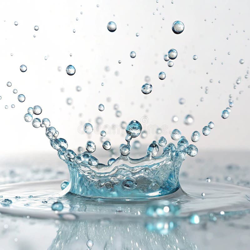 Water Droplets Dispersion a Sparkling 3D Render Stock Illustration ...