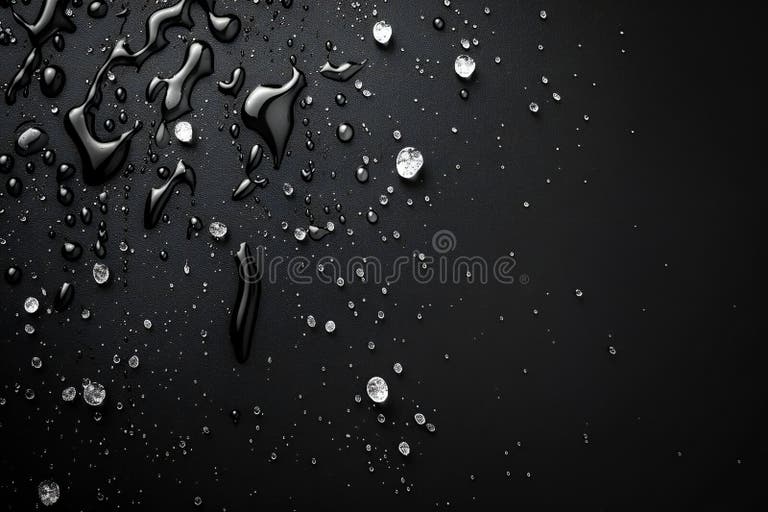 Water Droplets Falling on Black Background, Water Drops, White Dots ...