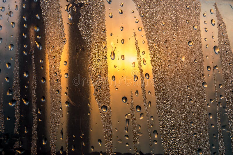 Water Droplets on the Film in the Backlight from the Sun Stock Image ...