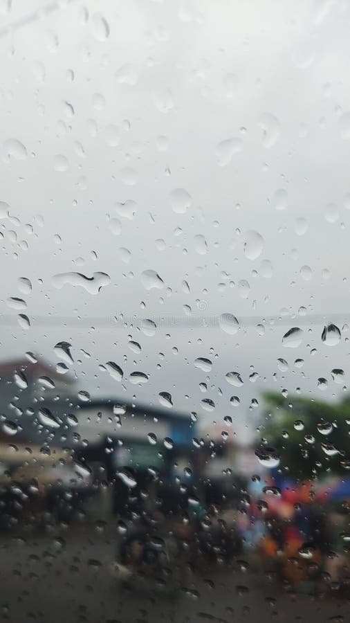 Water Droplets in Front of the Windshield Stock Photo - Image of ...