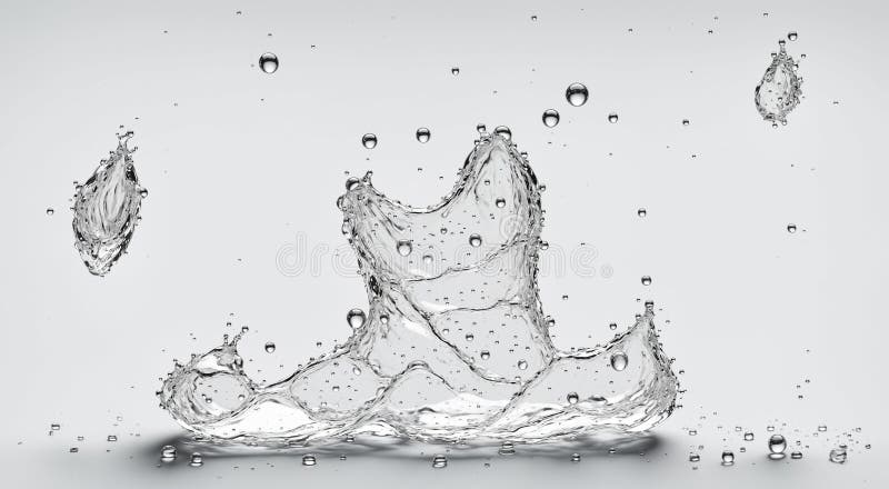 Water Droplets Frozen in Mid-air, Splash Patterns Against White ...