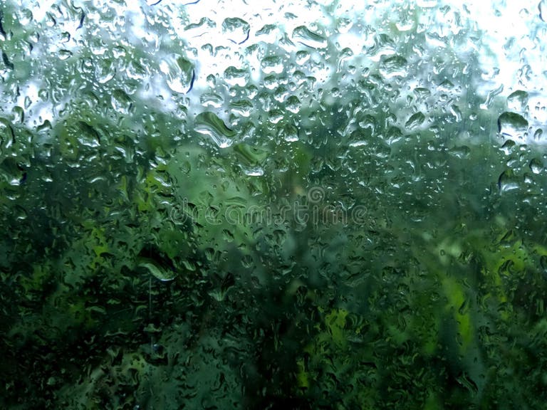 Water Droplets on the Glass Raindrops on the Windshield Stock Photo ...