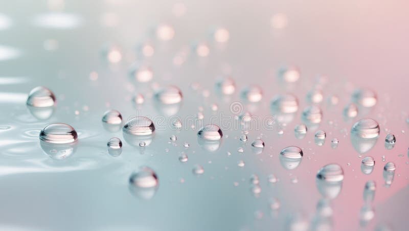 Water Droplets on Glass Surface with Gradient Reflection in Abstract ...