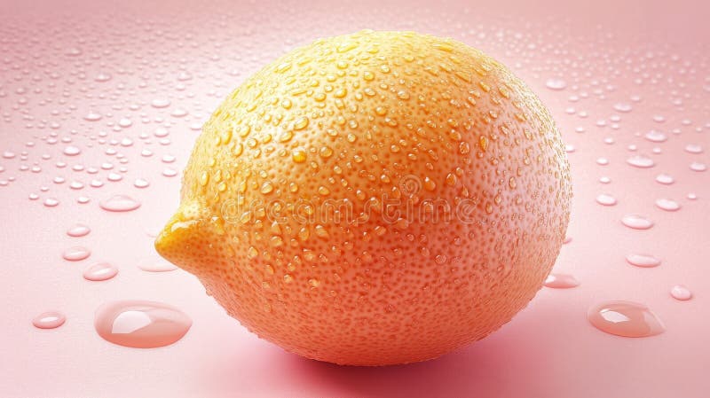 Water Droplets Glisten on a Pink Surface of a Cut in Half Grapefruit ...