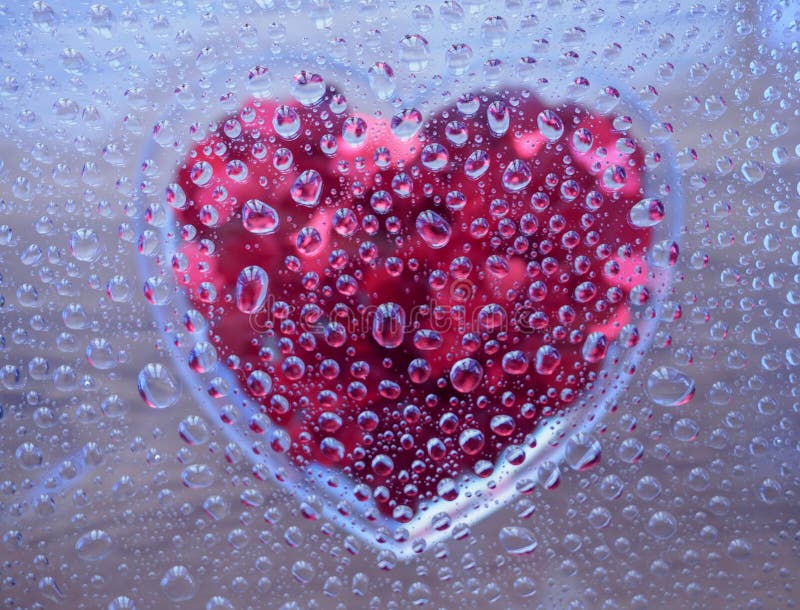 Water Droplets with Heart Underneath Stock Photo - Image of underneath ...
