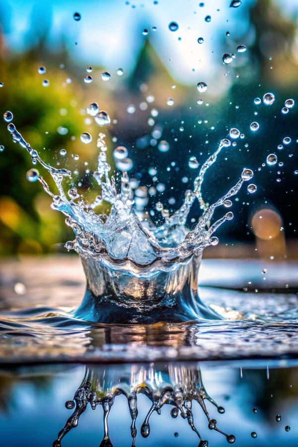 Water Droplets Impacting and Splashing on Ground Texture Stock ...