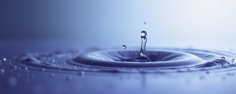 Water Droplets Merging with a Blue Gradient Background, Calming Scene ...