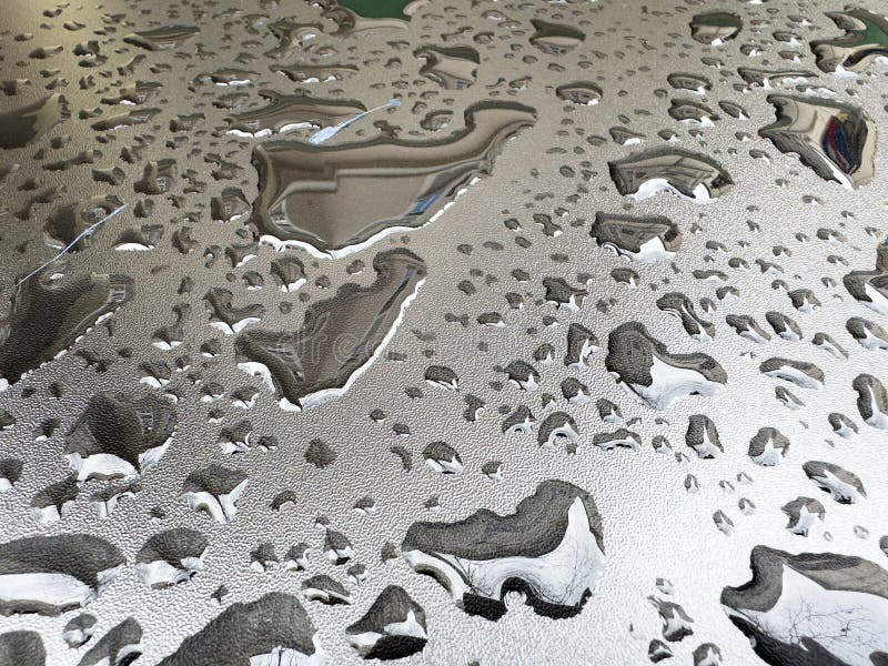 Water Droplets on Metallic Surface: Reflective Patterns and Textures ...