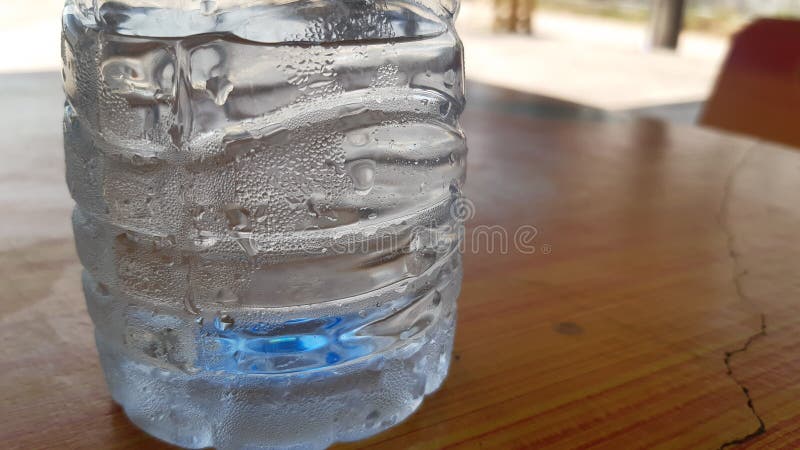 Water Droplets beside the Plastic Bottle with Cool Temperature. Stock ...