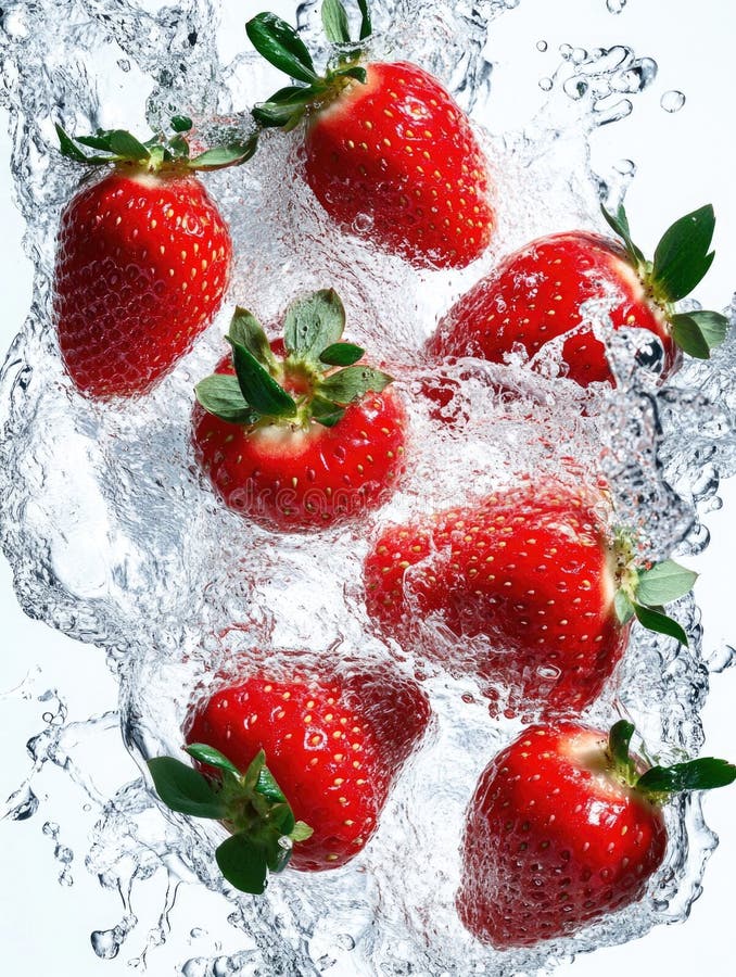 Water Droplets on Red Strawberries Stock Photo - Image of water, crisp ...