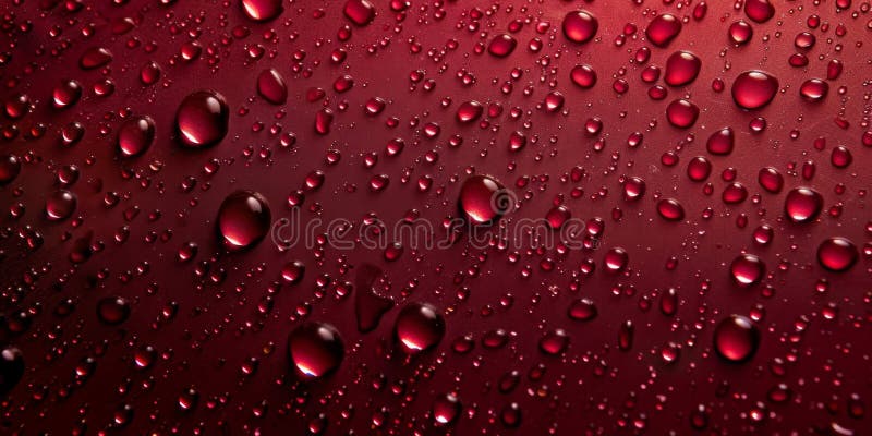 Water Droplets on Red Surface. Macro Photography for Background Stock ...