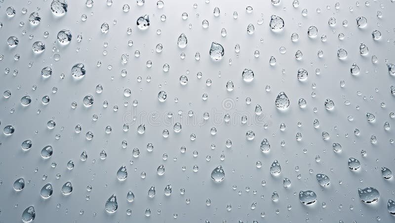 Water Droplets Resting on a Smooth Surface Creating a Pattern Stock ...