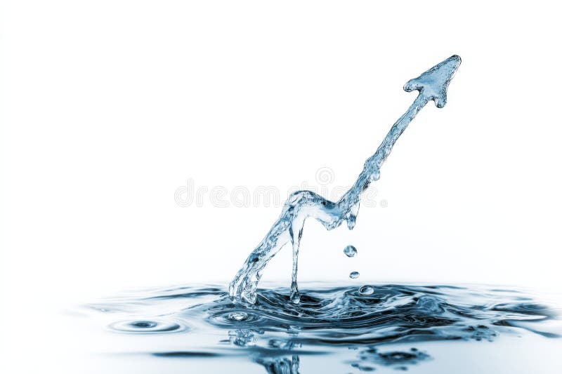 Water Splashes Upward Forming an Upward Arrow Shape Representing Growth ...