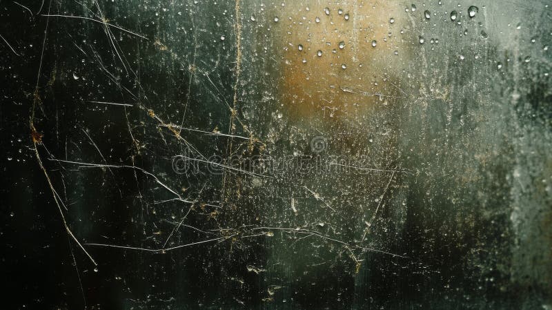 Water Droplets and Scratches on a Glass Surface Stock Illustration ...