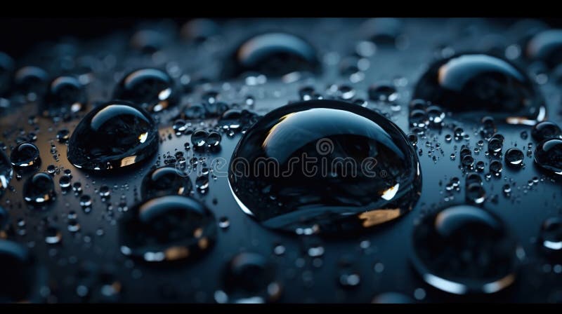 Water Droplets on Screen, Ai Generated Image Stock Illustration ...