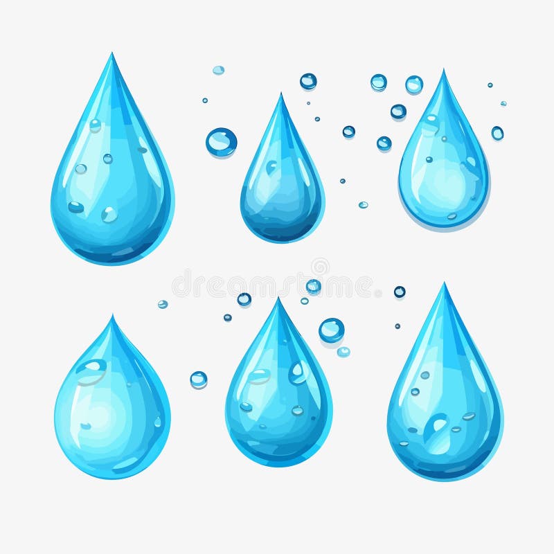 Water Droplets Set Vector Isolated on White Stock Vector - Illustration ...