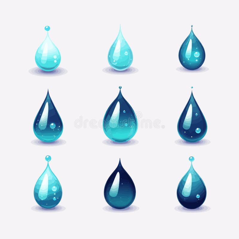 Water Droplets Set Vector Isolated on White Stock Vector - Illustration ...